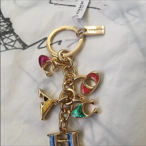 Coach | Accessories | Coach Letters Multi Mix Keychain Fob F4679 | Poshmark